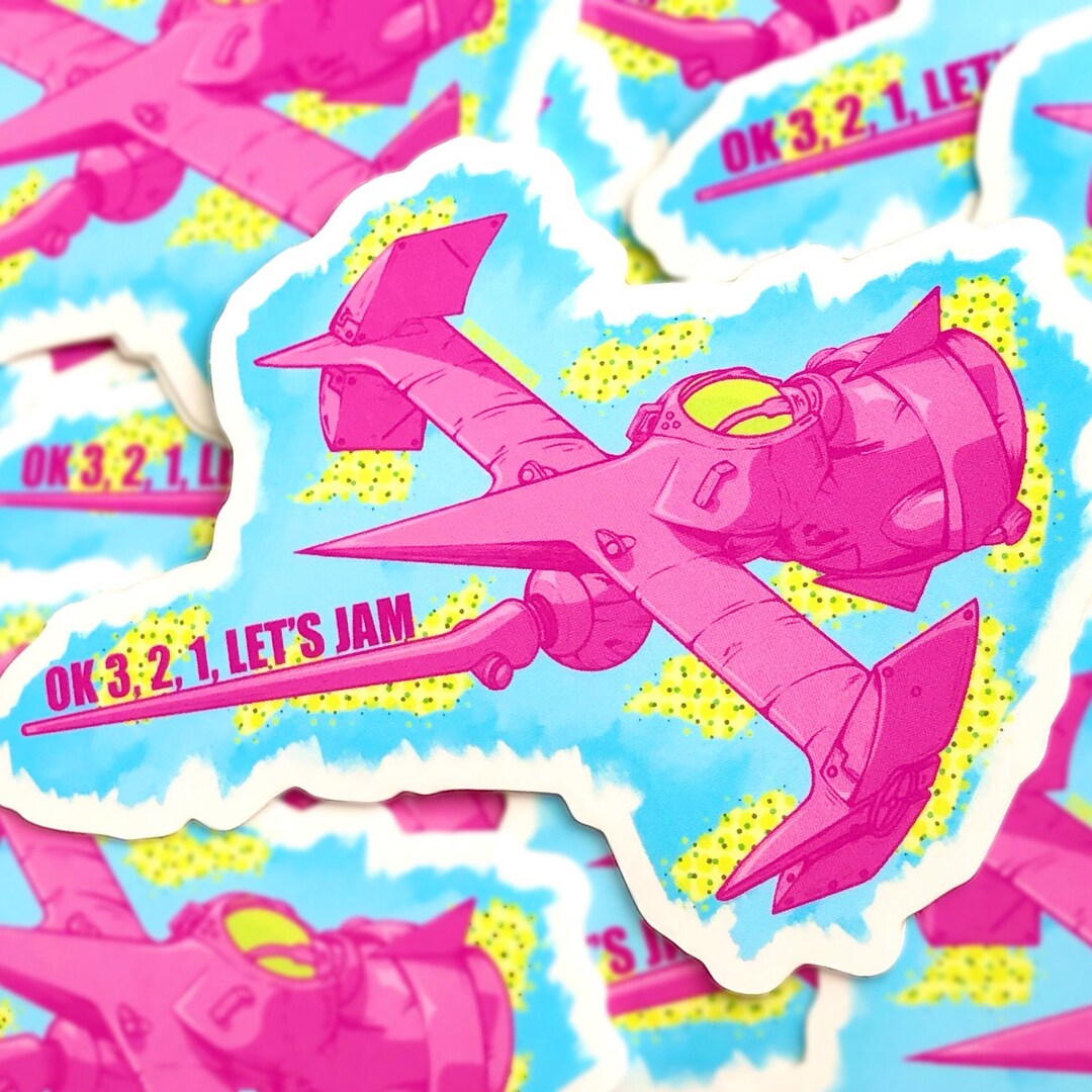 Swordfish II Sticker, Space Ship Sticker, Vinyl Sticker, Pink Sticker ...