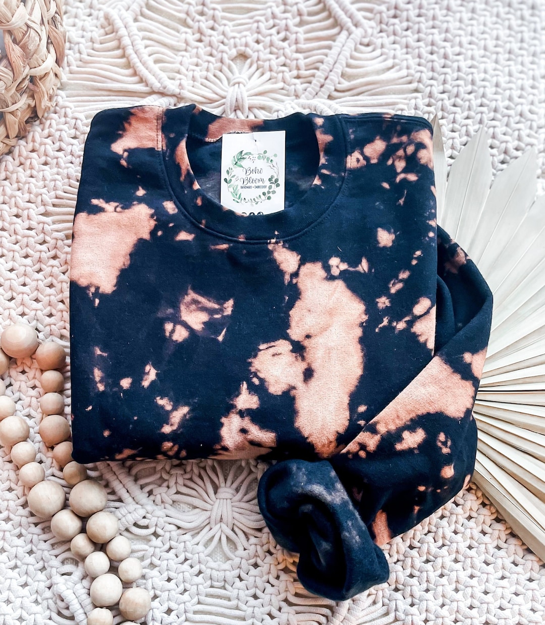 Black Reverse Tie Dye Bleached Sweatshirt | Bleached Sweatshirt | Tie ...