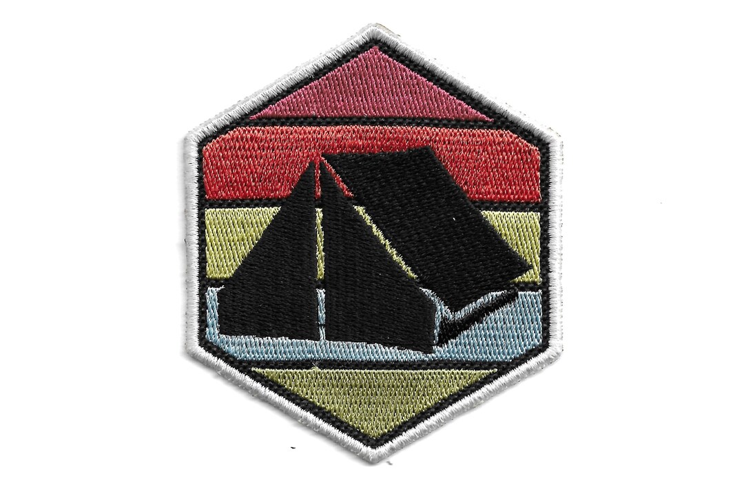 Patch Camping Tent Vintage, Retro Hexagon - Embroidered Iron On - Etsy