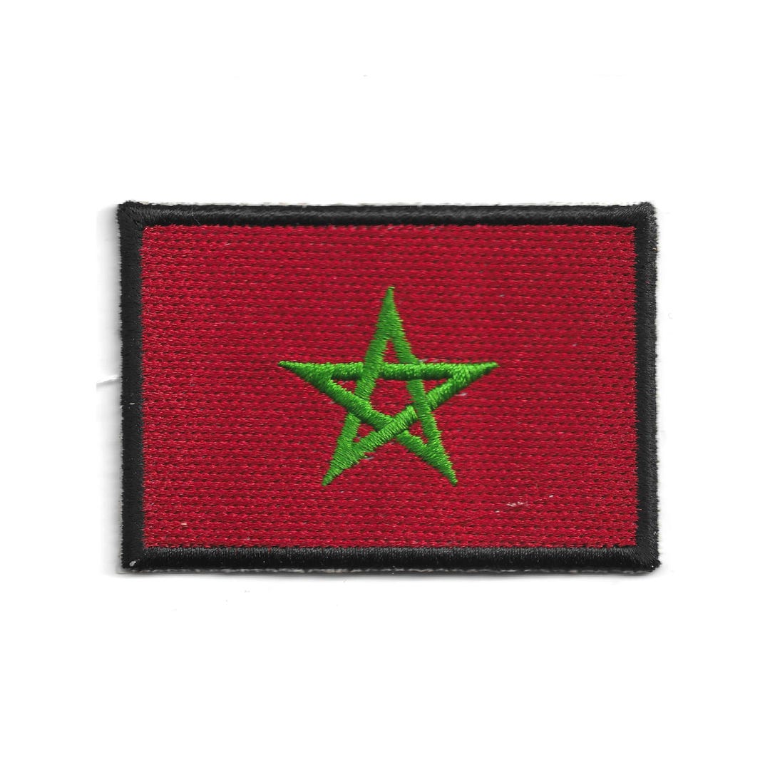 Morocco Flag Patch – Embroidered Travel Souvenir – Iron-on Medium Flag ...