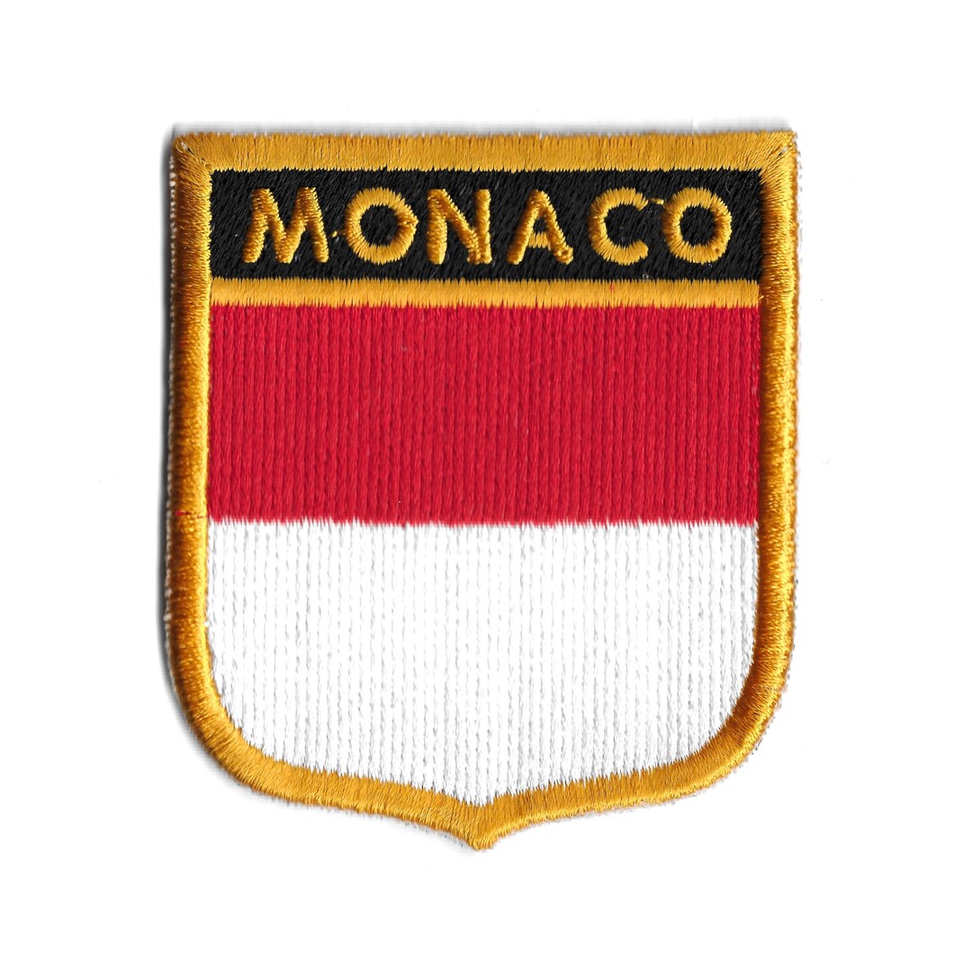 Monaco Flag Shield Patch – Embroidered Badge – Travel Souvenir Gift ...
