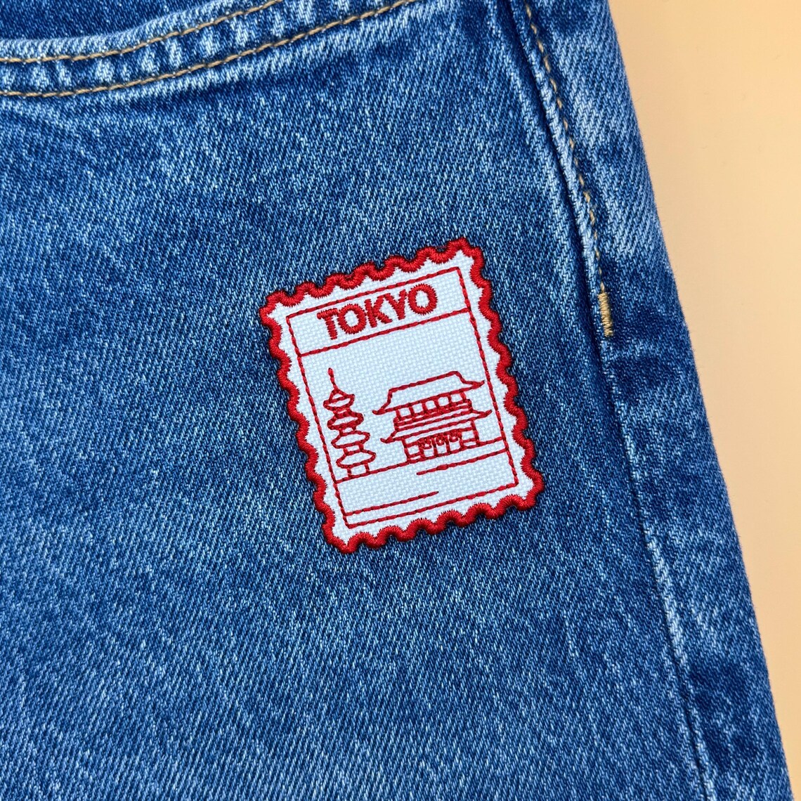 Tokyo Stamp Patch – Embroidered City Travel Souvenir – Retro Postage ...