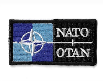 NATO MILITARY FLAG Patch Iron-on Embroidered Applique Europe North ...