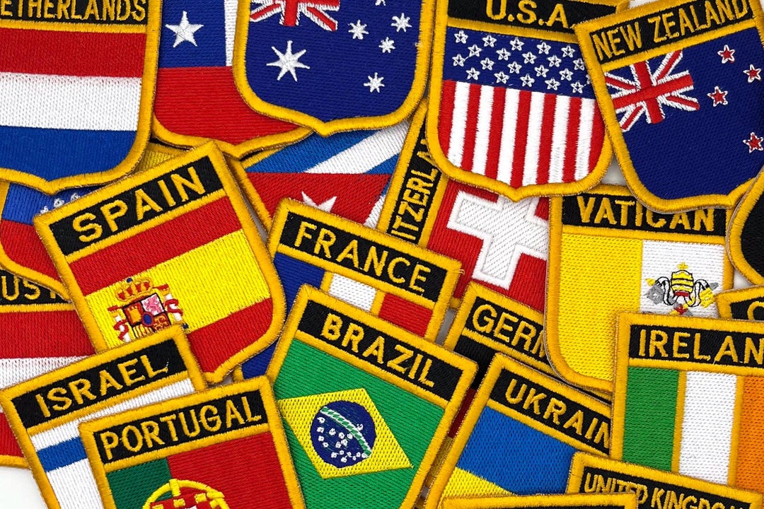 All World Flags Shield Patch - Flag Embroidered Iron On - Etsy
