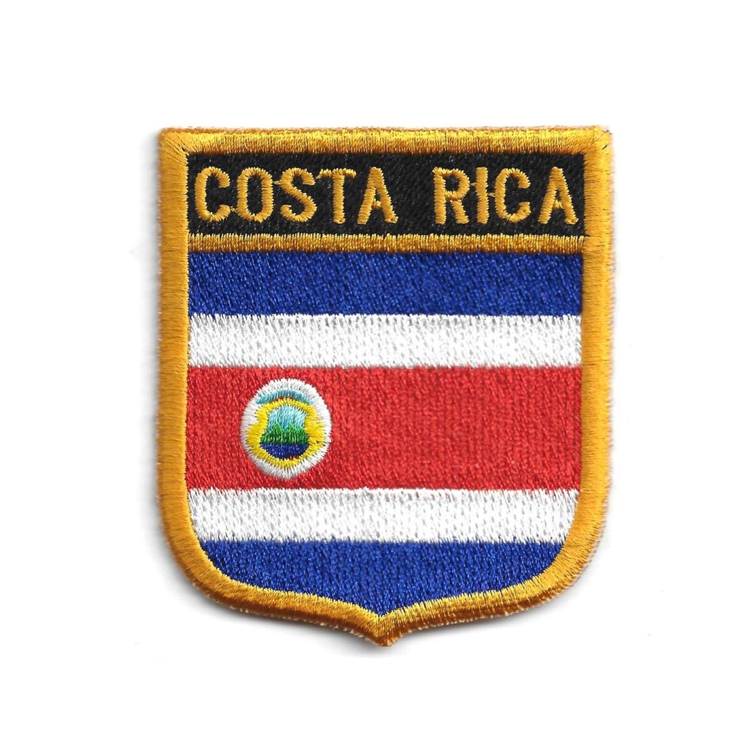 Costa Rica Shield Patch - Flag Embroidered Badge Iron On - Etsy
