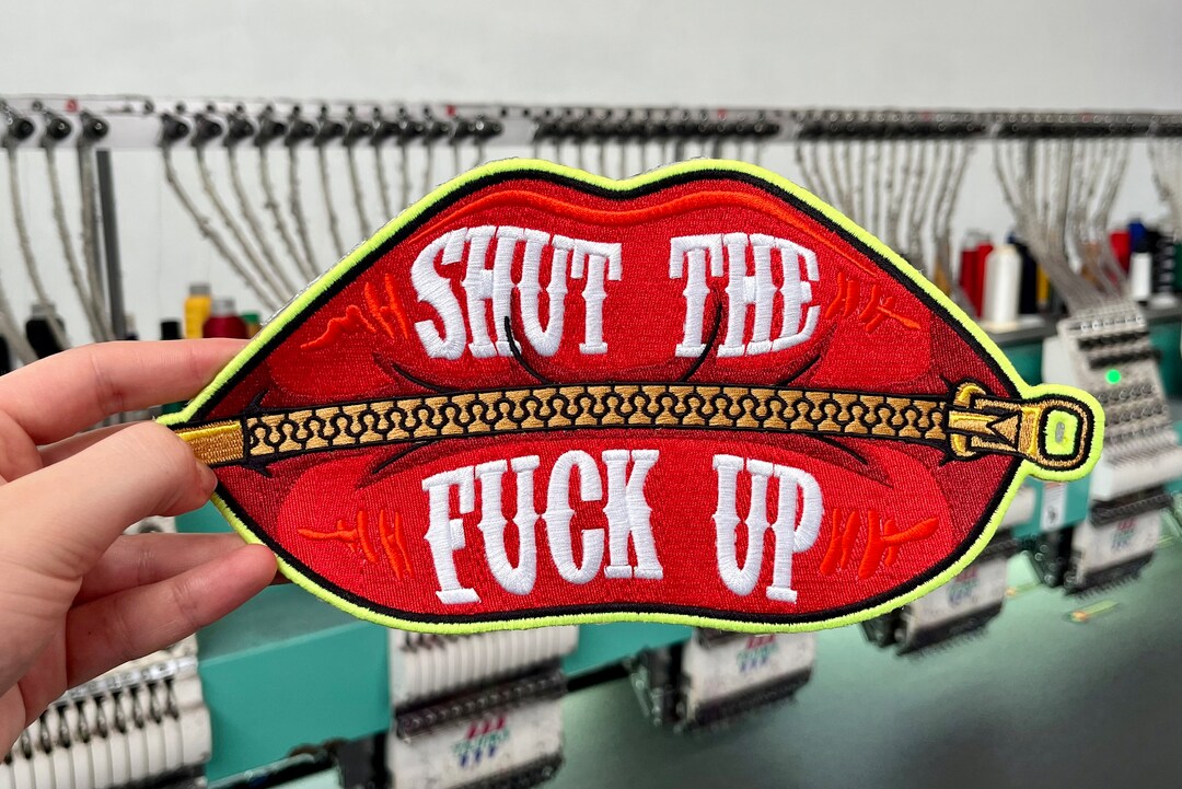 Shut the F*ck up Shhh Lips Kiss Female Hand Middle Finger Gesture Mouth ...