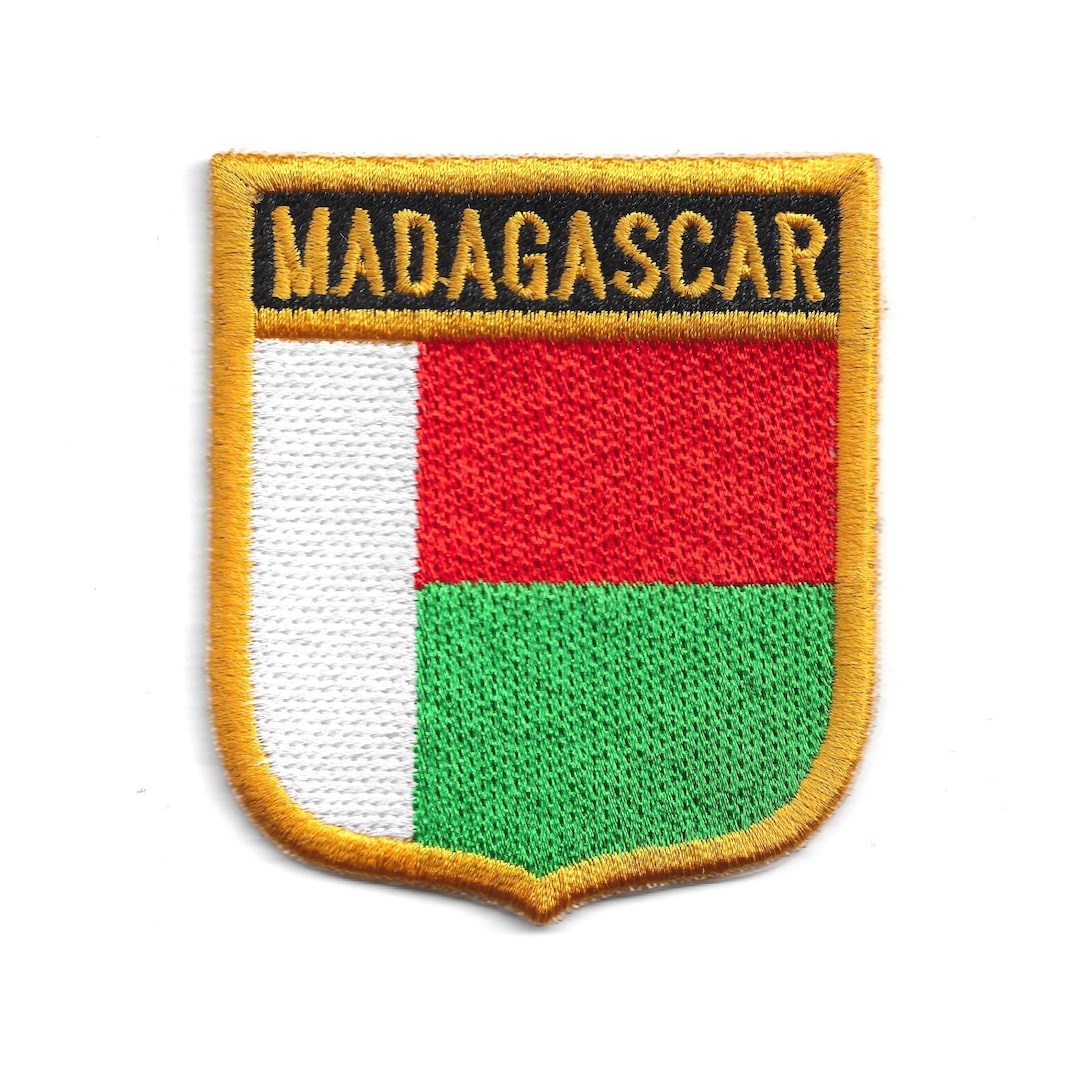 Madagascar Flag Shield Patch – Embroidered Africa Emblem – Antananarivo ...