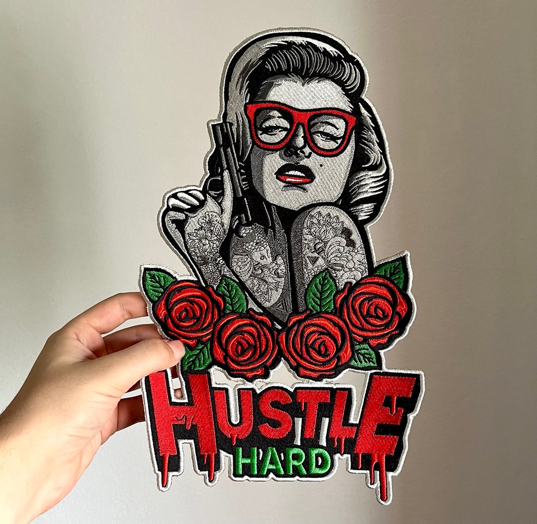 Hustle Hard Sexy Gangster Woman Full Body Tattoo Lady Red Roses Model Fashion 1950's 50's Retro ...