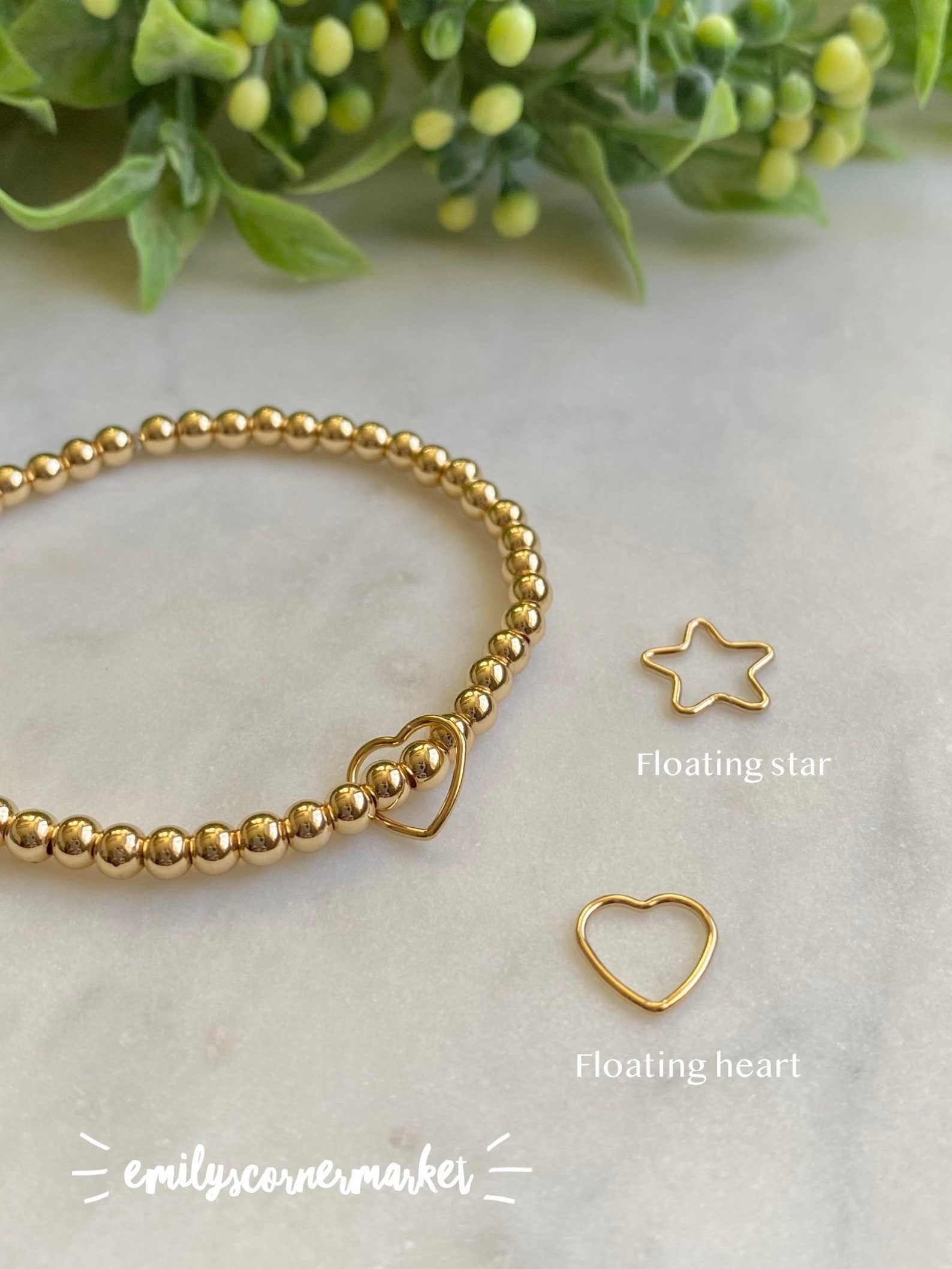 Gold Floating Charm Bracelet - Etsy