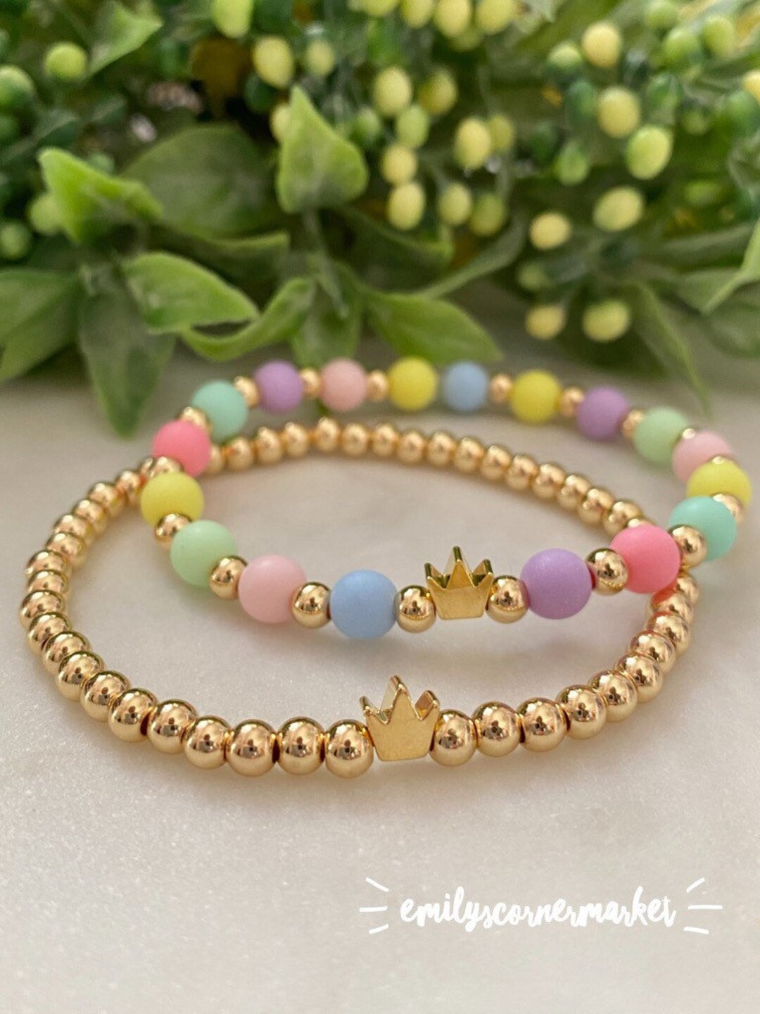 Crown Bracelet // Pageant Bracelet // Gold and Pastel Bracelet - Etsy