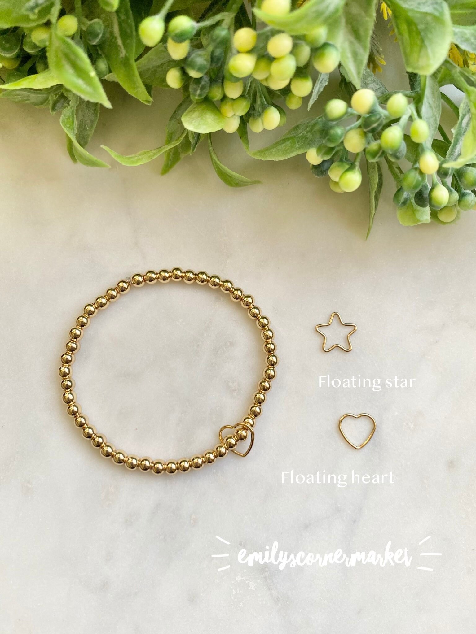 Gold Floating Charm Bracelet - Etsy