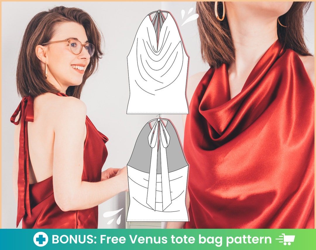 Halter Top Pattern Sew the Satin Top of the Summer With This Women Cowl ...