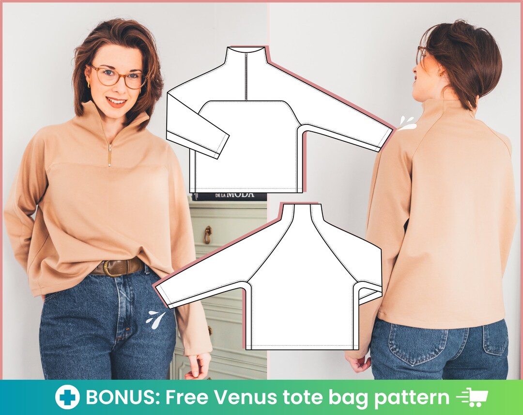Sweatshirt Pattern | Oversized Sweatshirt Sewing Pattern | Raglan ...