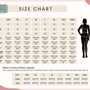 Two-piece Suit Vest & Pants Sewing Pattern, Womens Suit V-neck Buttoned ...