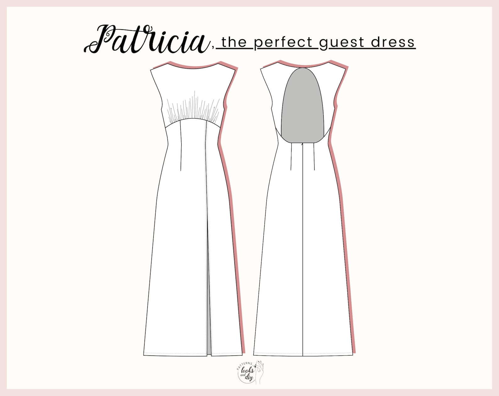 Maxi Dress Sewing Pattern. Women A Line Slit Prom Dress Pattern PDF ...