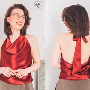 Halter Top Pattern | Sew the Satin Top of the Summer With This Women ...