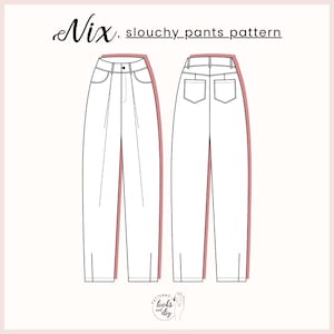Slouchy Trousers Pattern, Women Cropped Jeans Pattern, High Waist ...
