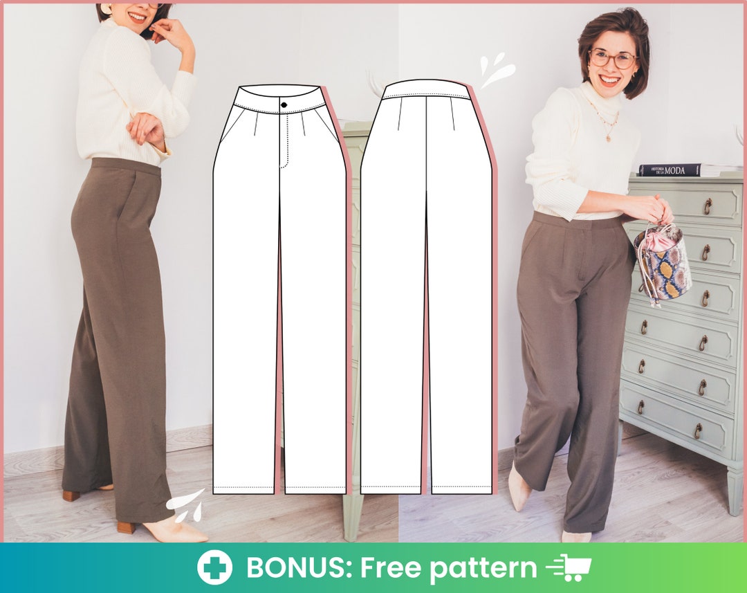 High Waisted Pants Pattern | Learn How to Sew a Pair of Easy Pants With ...