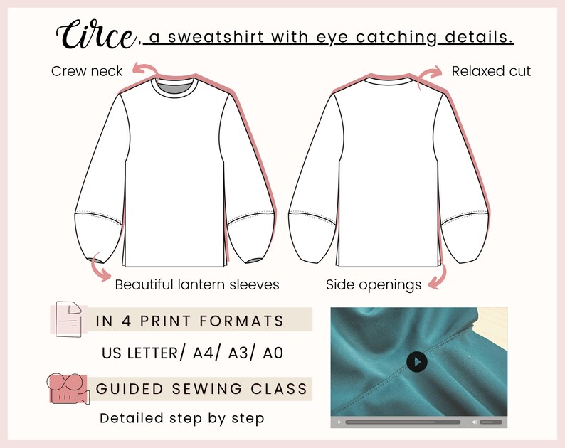 Sweatshirt Pattern Download Print and Sew With Me This - Etsy