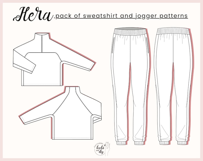 Lounge Set Sewing Pattern Pdf | Sew the Perfect Women Sweat Set. Two ...