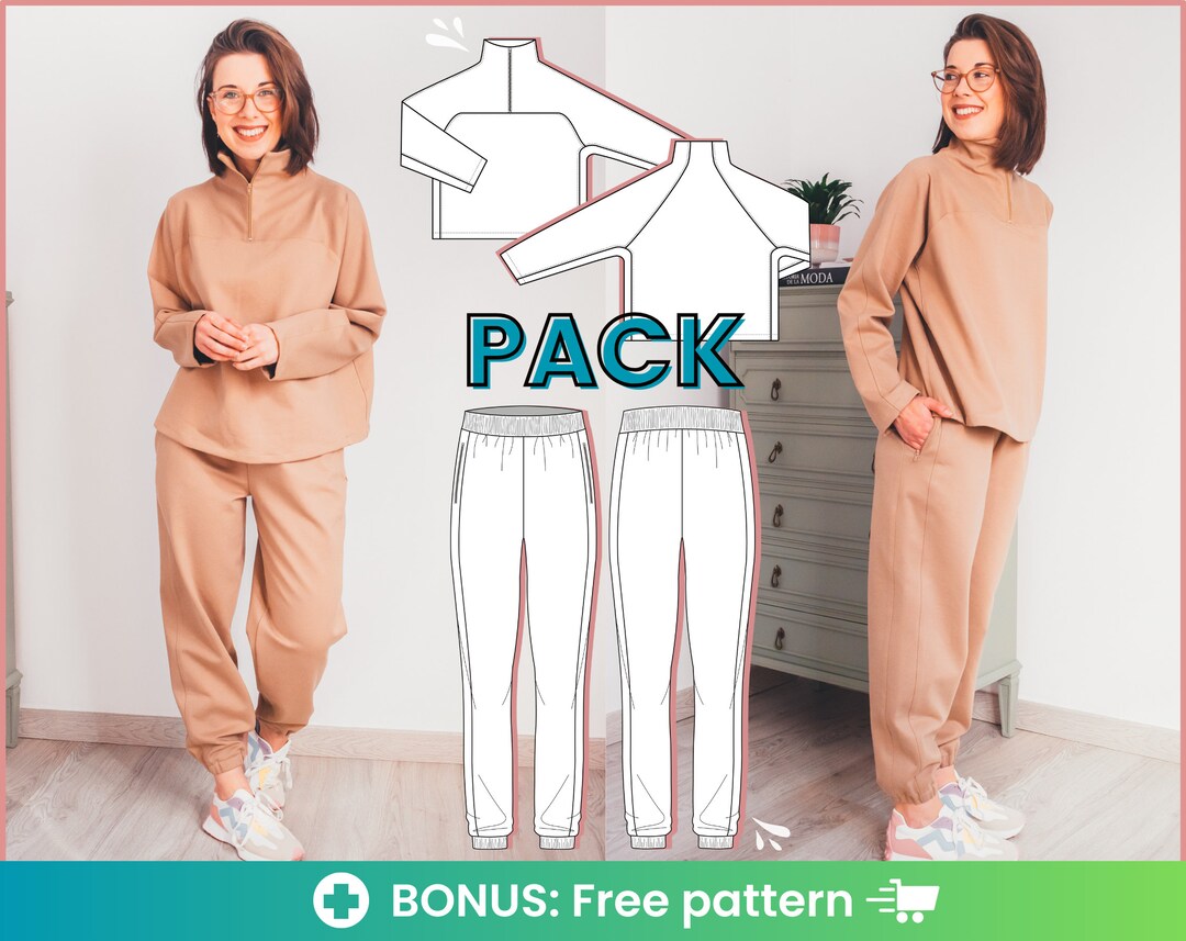 Lounge Set Sewing Pattern Pdf | Sew the Perfect Women Sweat Set. Two ...