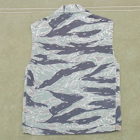 Original 60s Vintage 'Silver' Tigerstripe Vest - X-Sm… - Gem