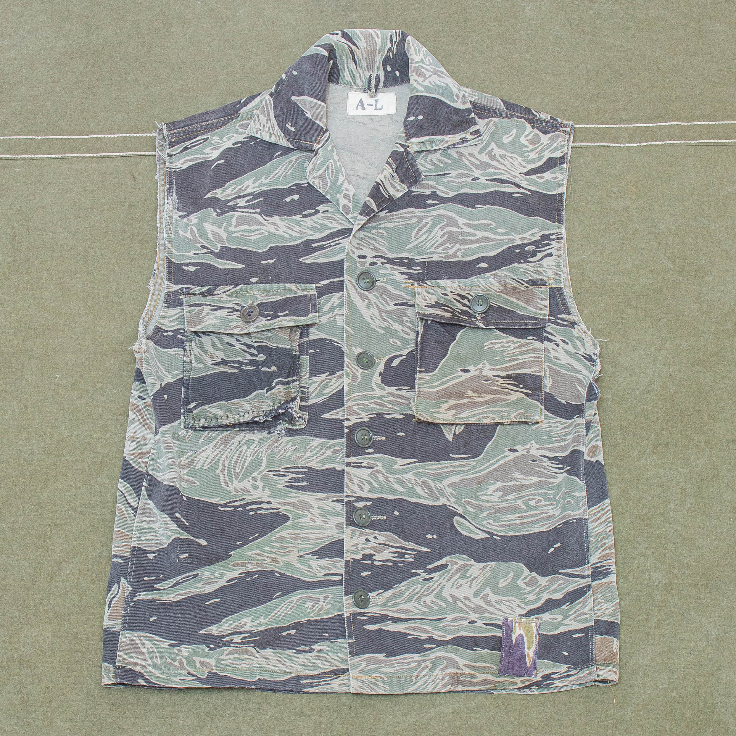 Original 60s Vintage 'silver' Tigerstripe Vest - X-small - Etsy Original 60s Vintage 'silver' Tigerstripe Vest - X-small - Etsy
