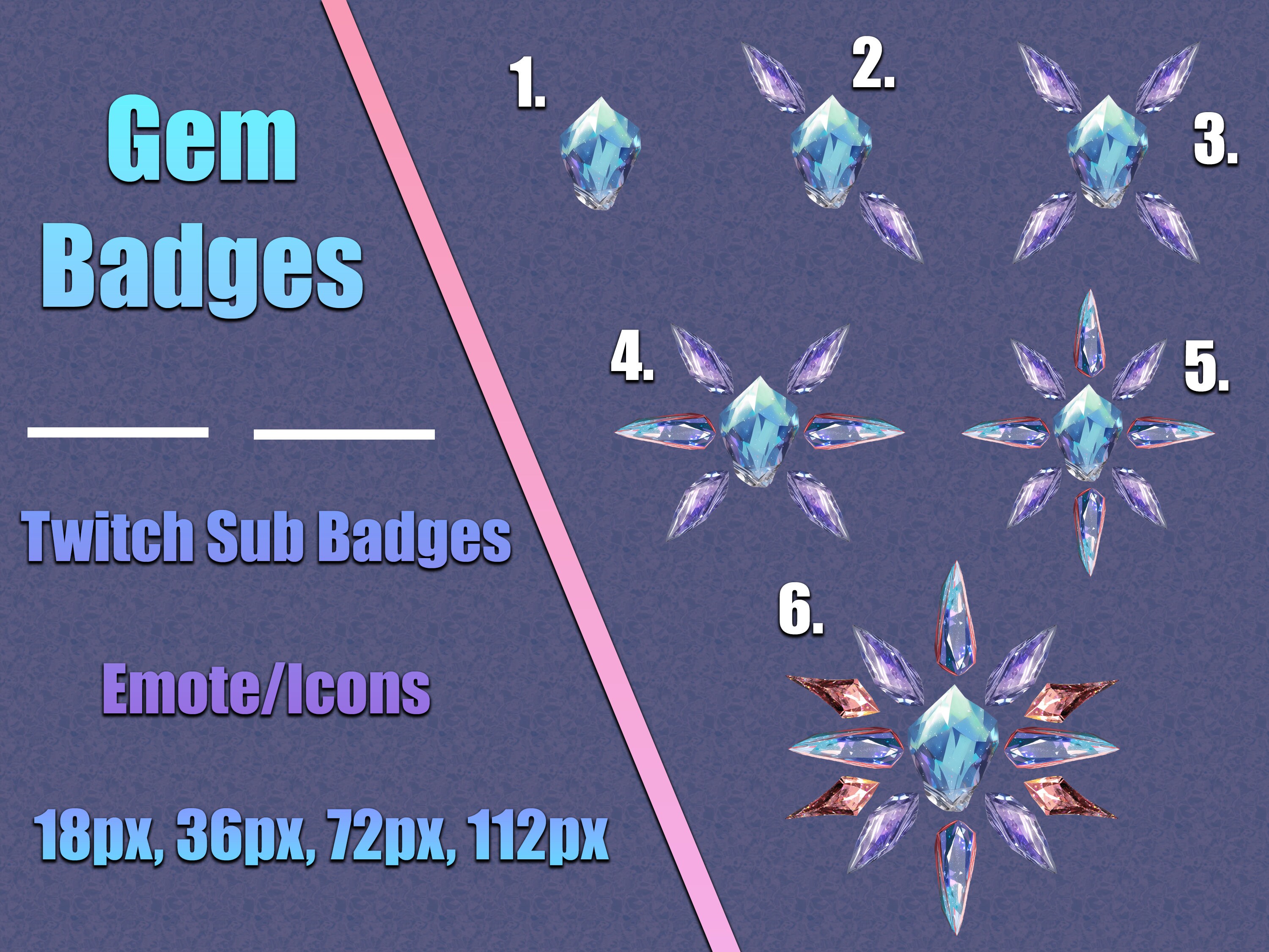 Gem Twitch Sub Badge / Twitch Badge / Emote / Diamond / Crystal ...