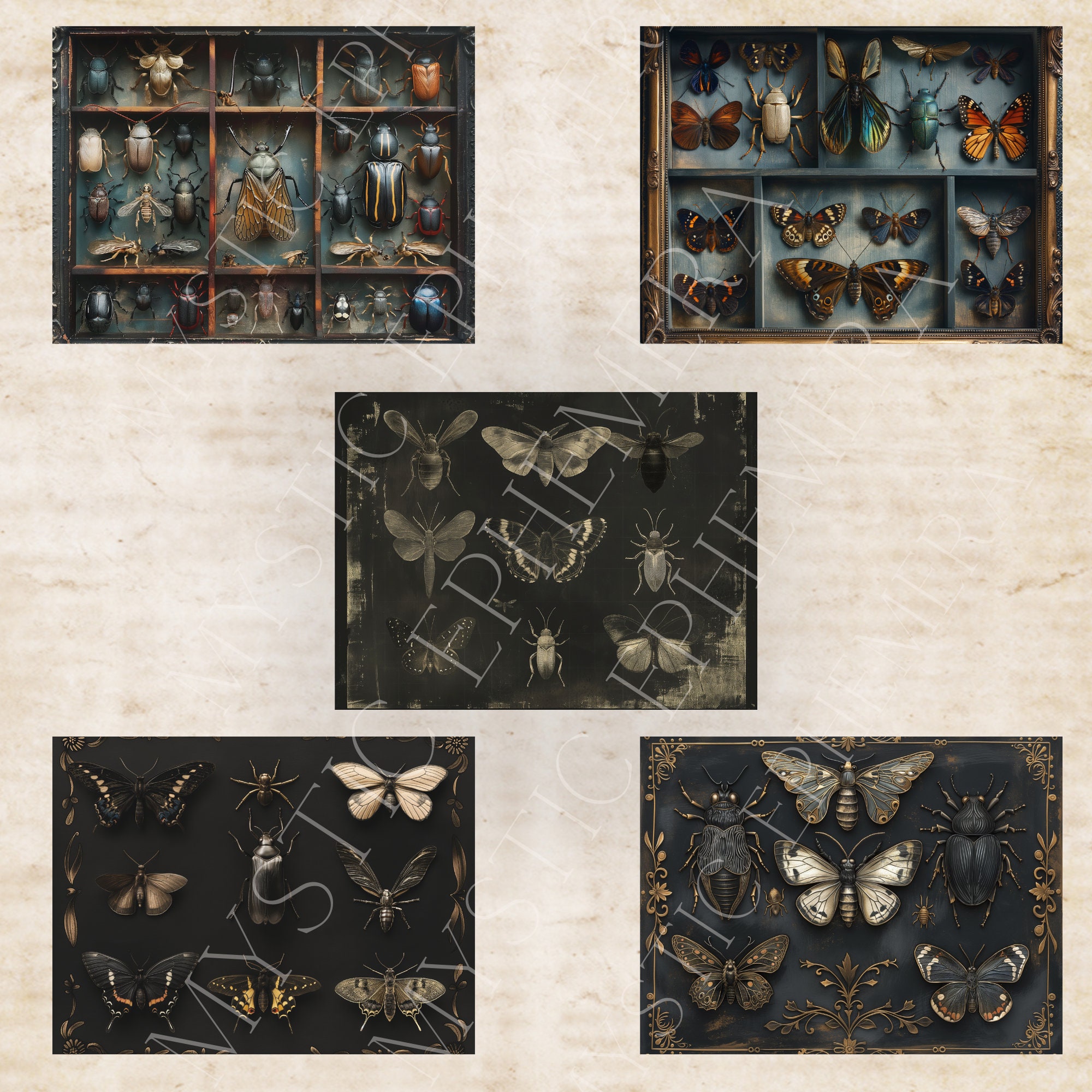 Victorian Insects Junk Journal Kit 48 Images, 9 Printable Sheets, & 20 ...