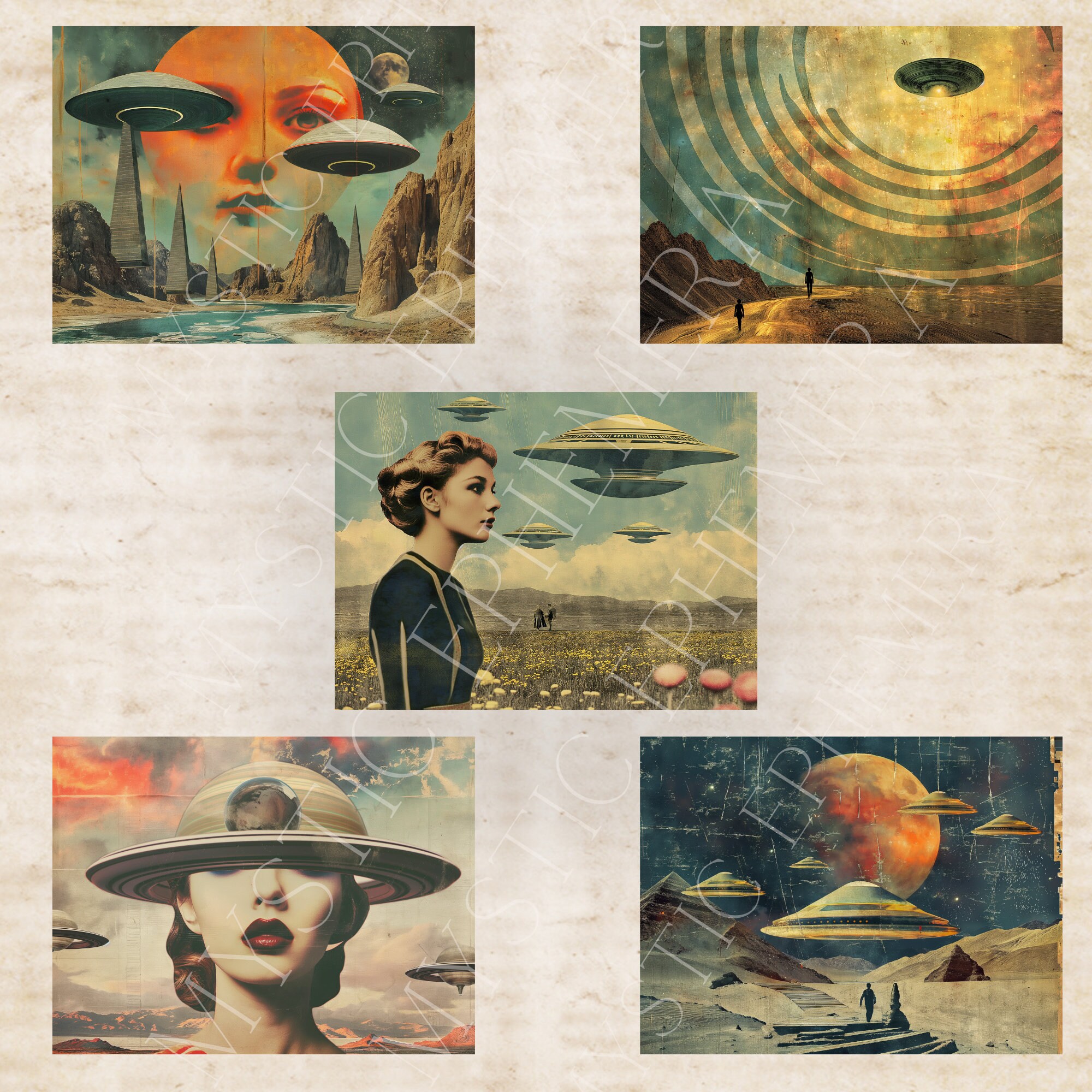 UFO Collage - 48 Images, 9 Printable Sheets, & 20 Journal Pages - Etsy