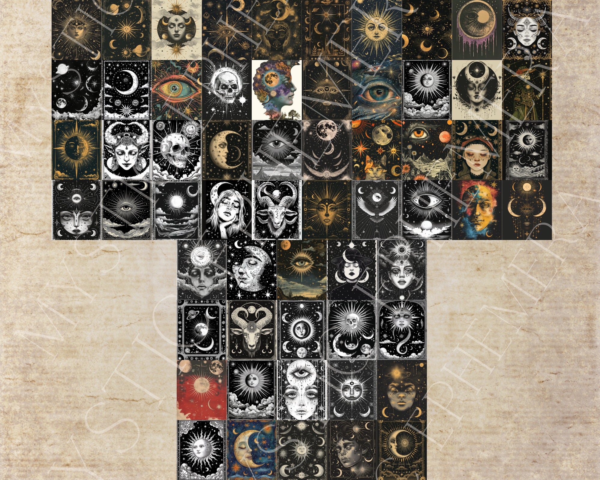90s Celestial Occult - 60 Images (3 Sizes) Collage // Scrapbook Images ...