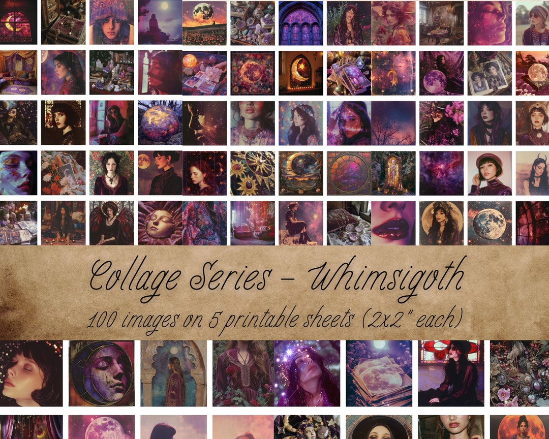 Whimsigoth Collage - 100 Small Images - 2x2" // Vintage Photos ...
