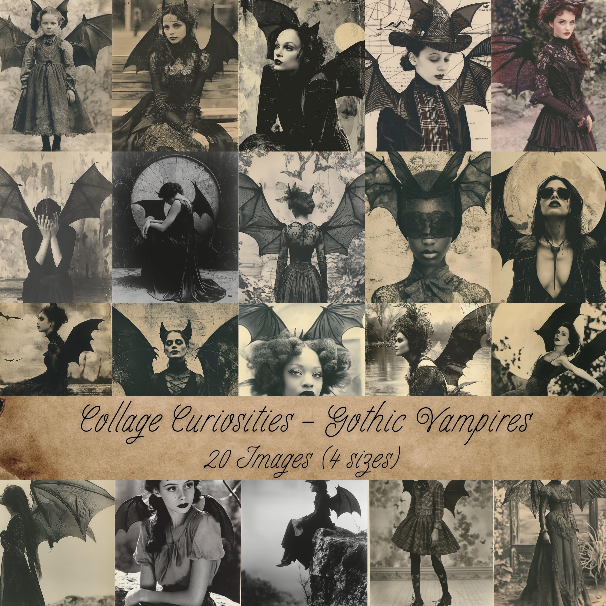 Collage Curiosities - Gothic Vampires - 20 Images (4 Sizes ...