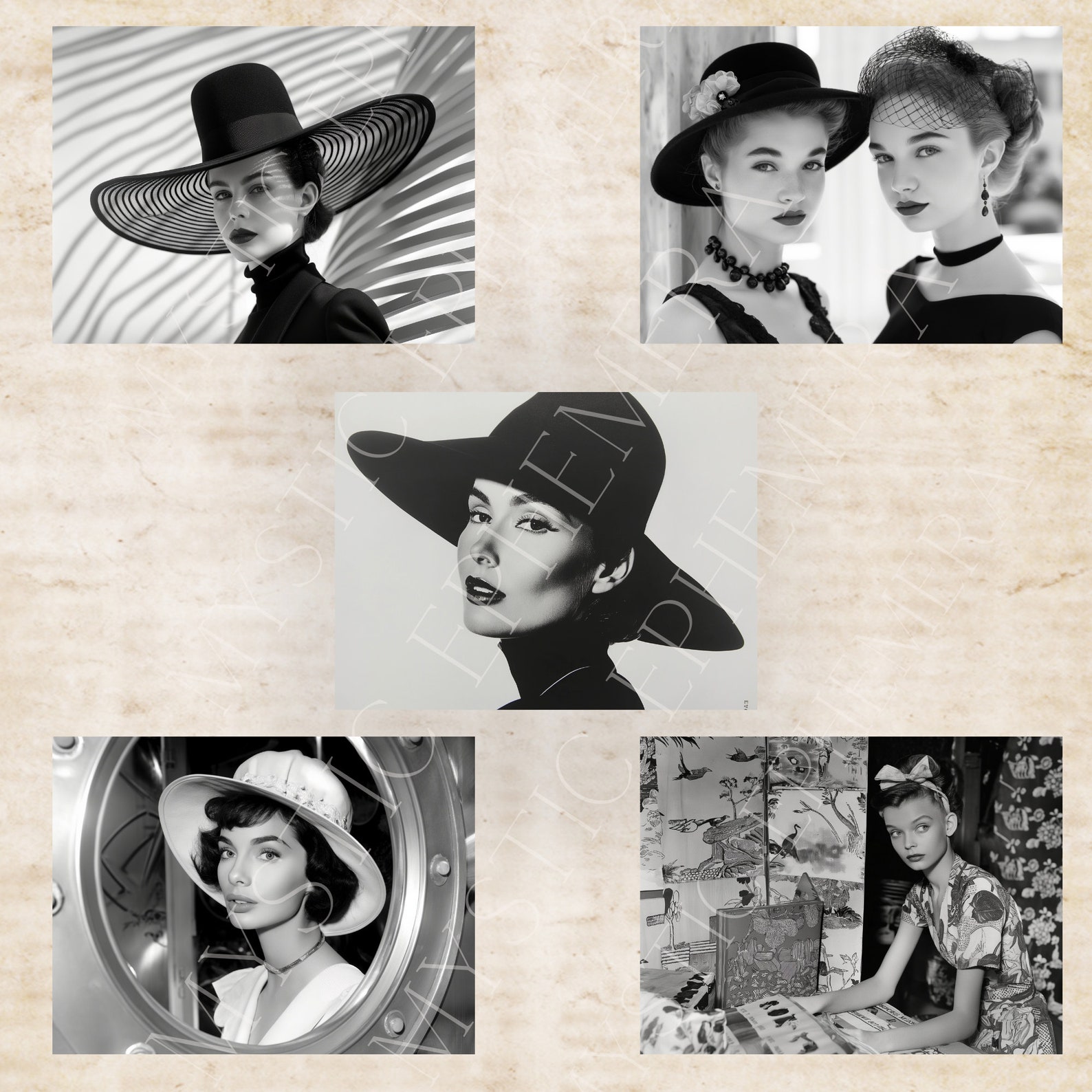 1950s Vogue - 48 Images, 9 Printable Sheets, & 20 Journal Pages ...