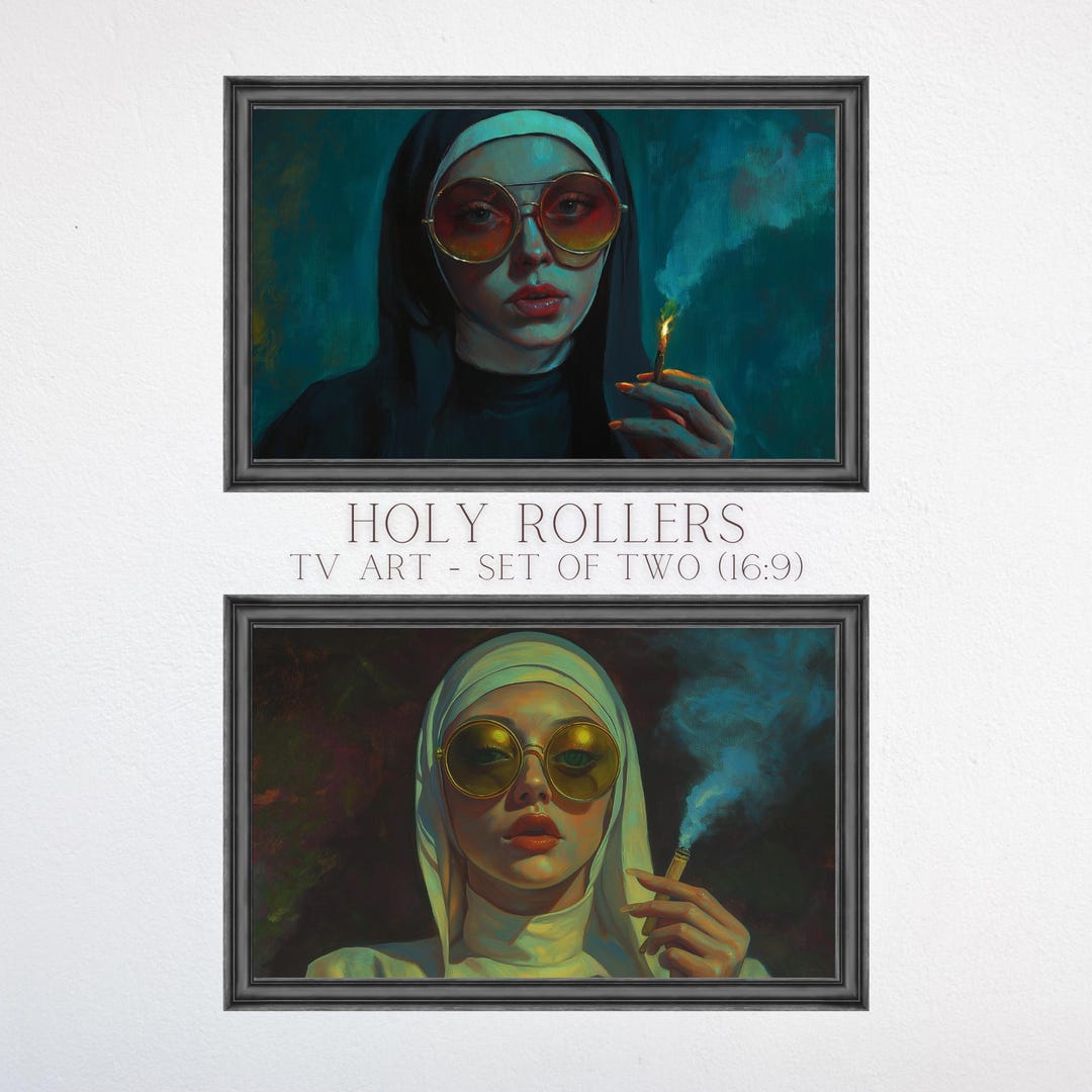 Holy Rollers | Frame TV Art | Desktop Wallpaper | Vtuber Background - Etsy