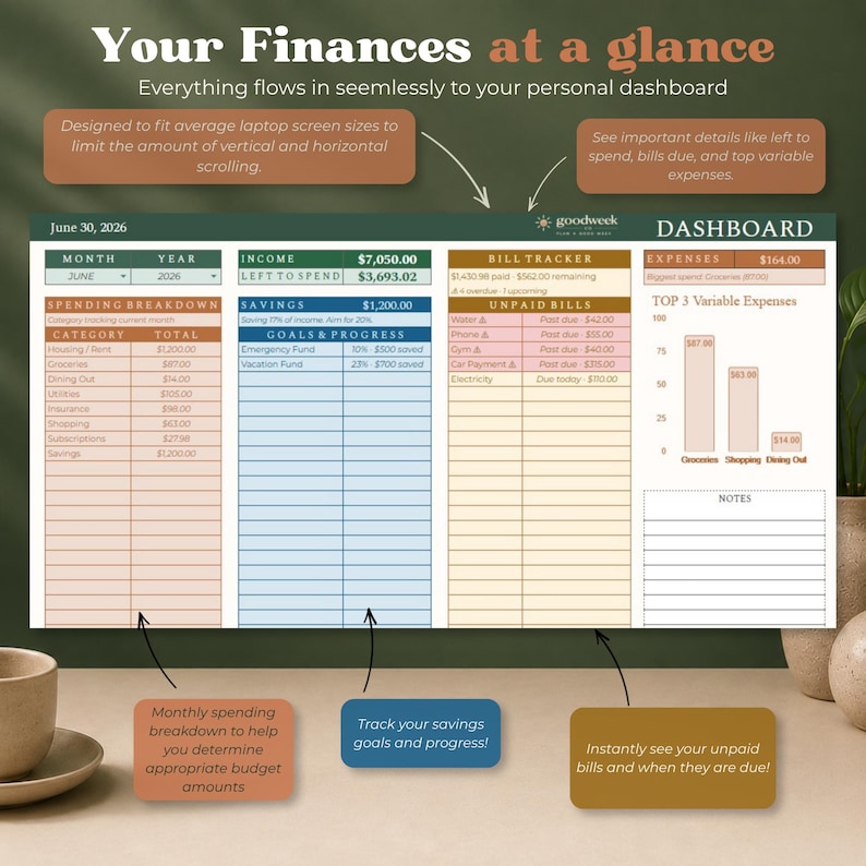 Simple Monthly Expense Tracker Spreadsheet | Monthly Budget Tracker ...