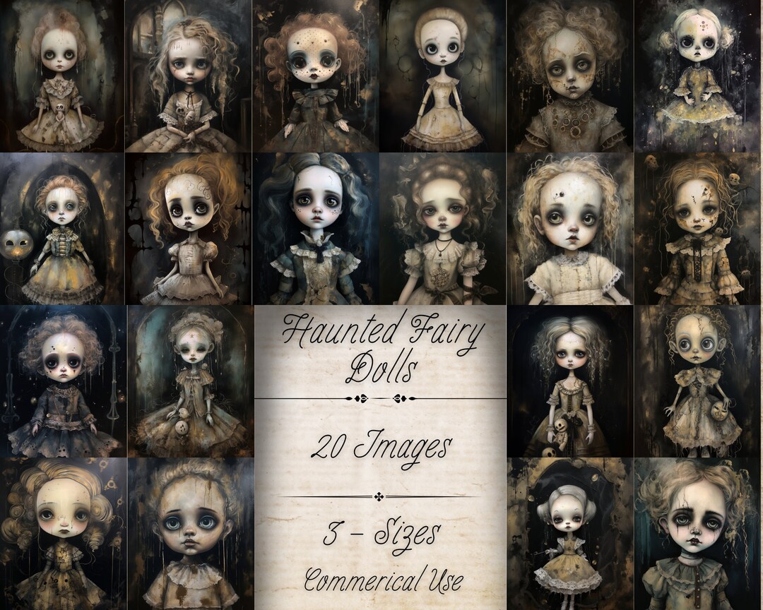 Haunted Fairy Dolls - 20 Images (3 Sizes) Junk Journal Kit // Scrapbook ...