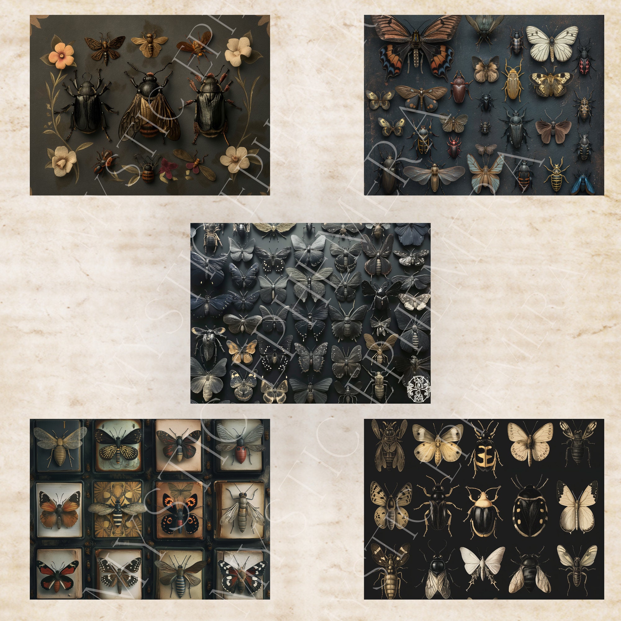 Victorian Insects Junk Journal Kit 48 Images, 9 Printable Sheets, & 20 ...