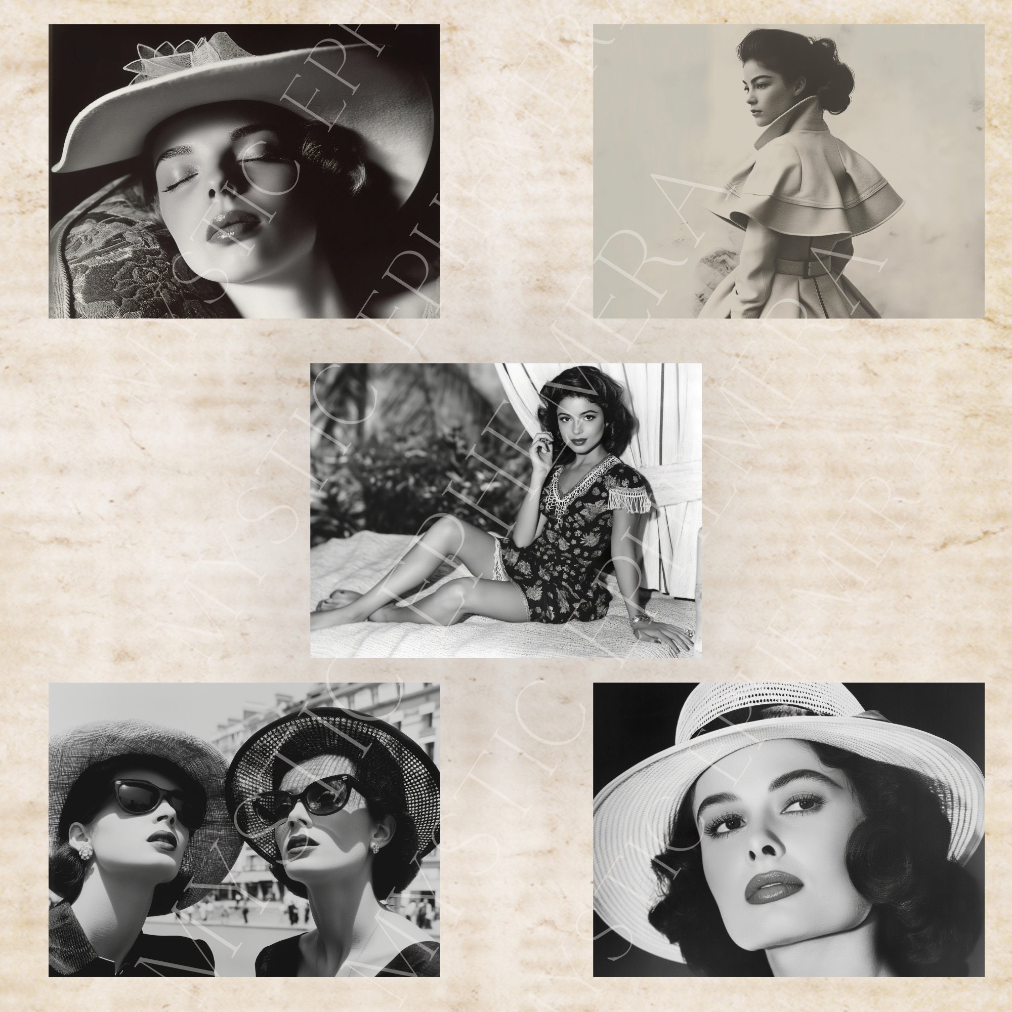 1950s Vogue 48 Images, 9 Printable Sheets, & 20 Journal Pages, Vintage ...