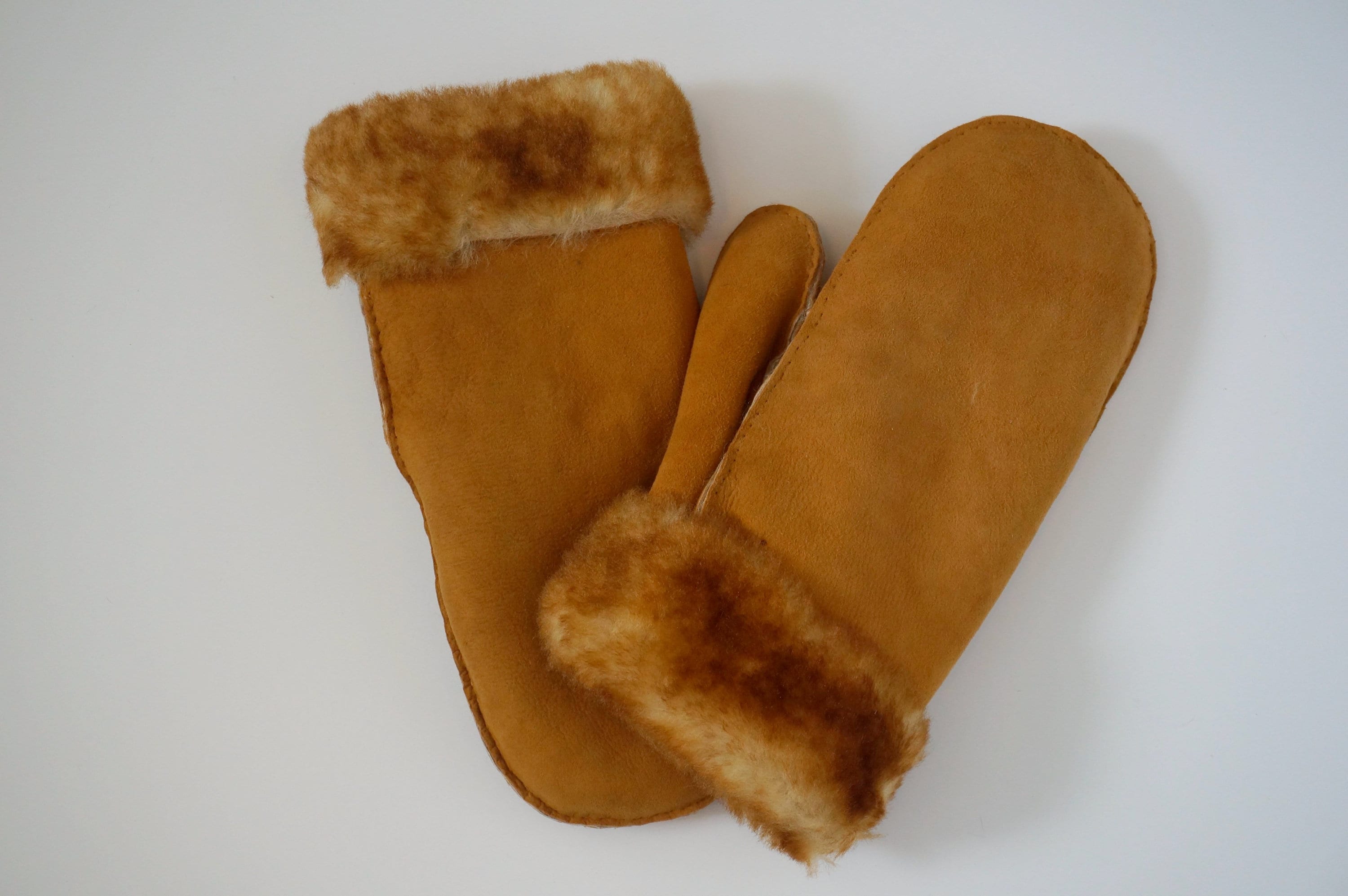 Tan Luxury Handcrafted Men's Sheepskin Mittens - Plush and Warm Winter ...
