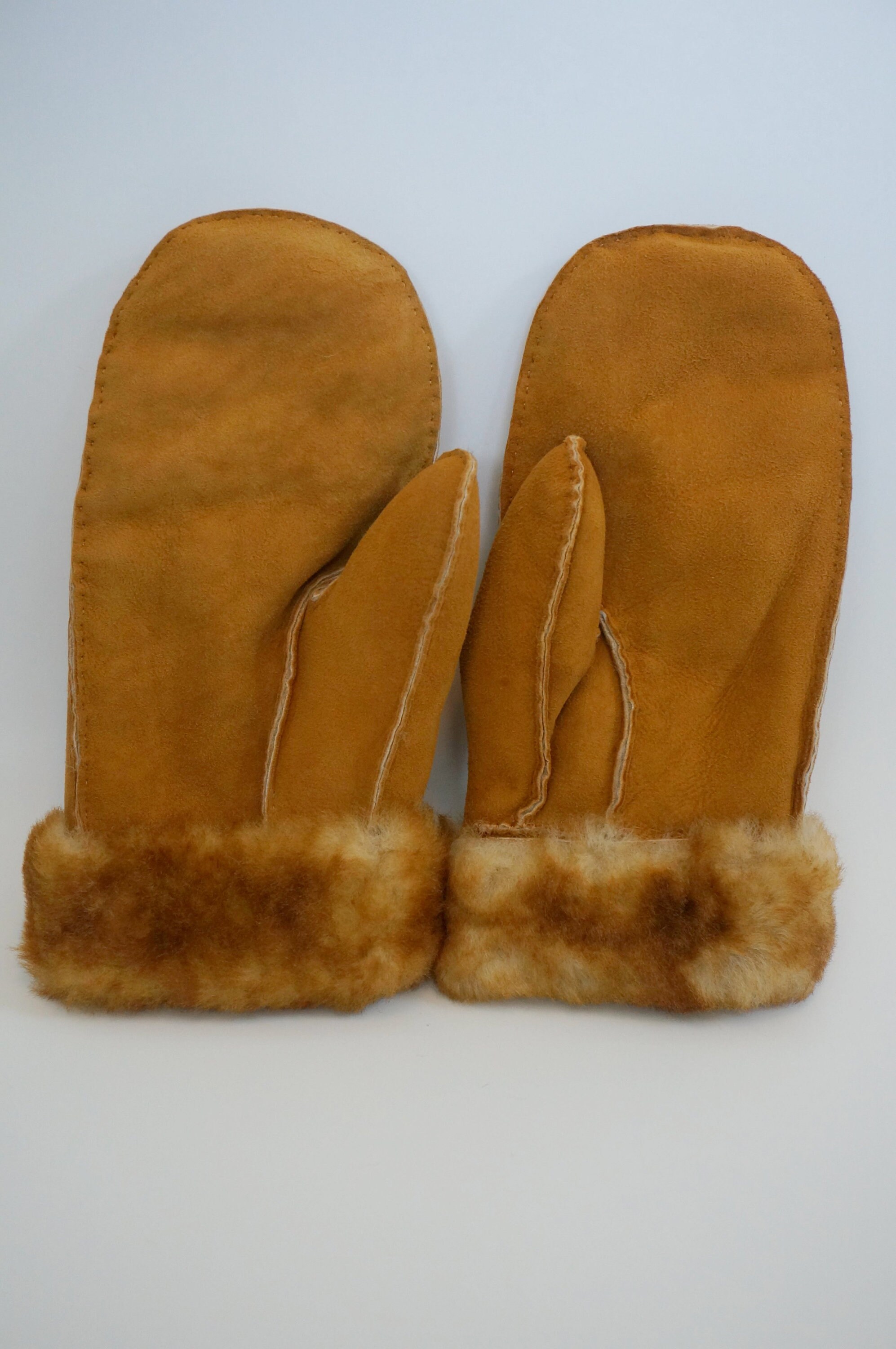 Tan Luxury Handcrafted Men's Sheepskin Mittens - Plush and Warm Winter ...