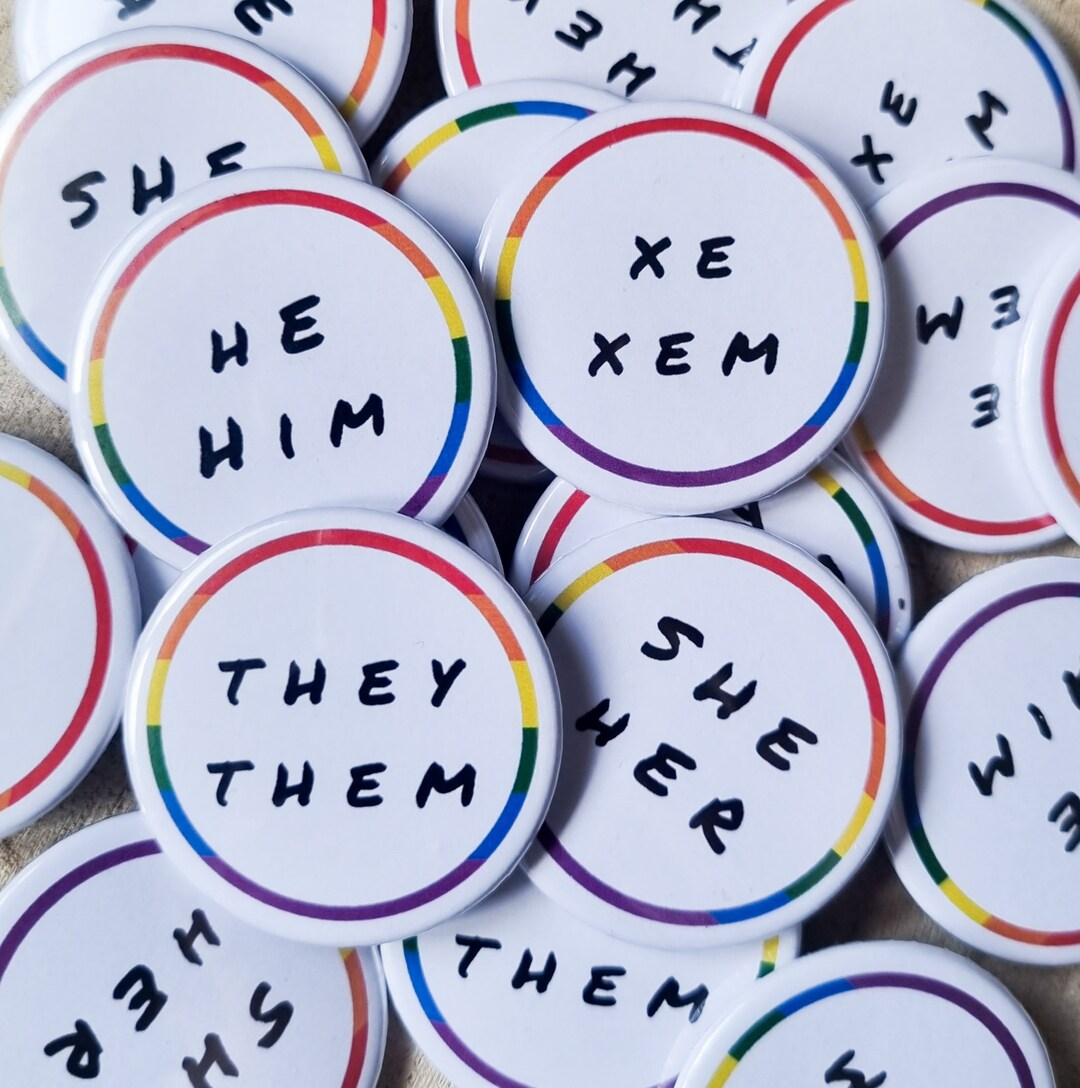 Pronoun Badges - Etsy