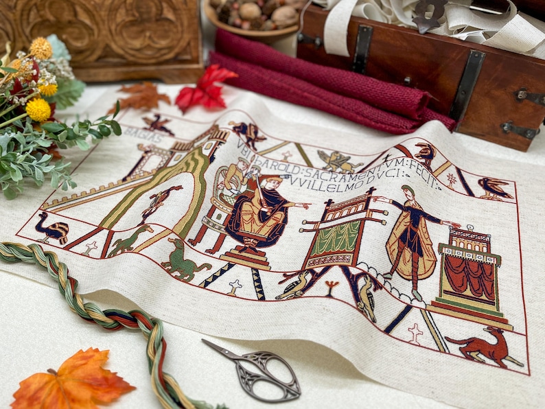 Bayeux Tapestry Cross Stitch Pattern: Harold Swears an Oath | PDF ...
