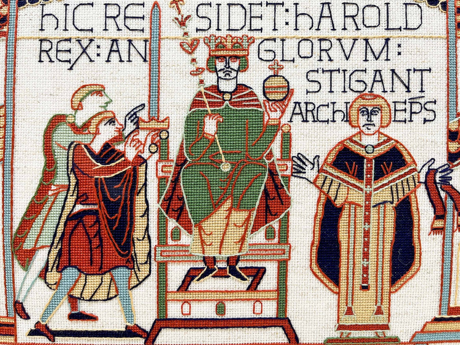 Bayeux Tapestry Cross Stitch Pattern: Harold Enthroned | PDF Instant ...