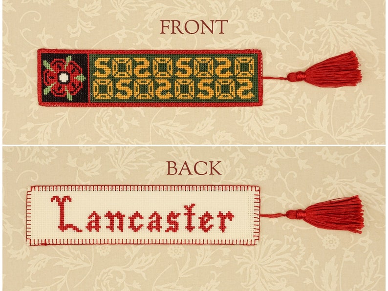 House of Lancaster Bookmark Cross Stitch Pattern | PDF Instant Download ...