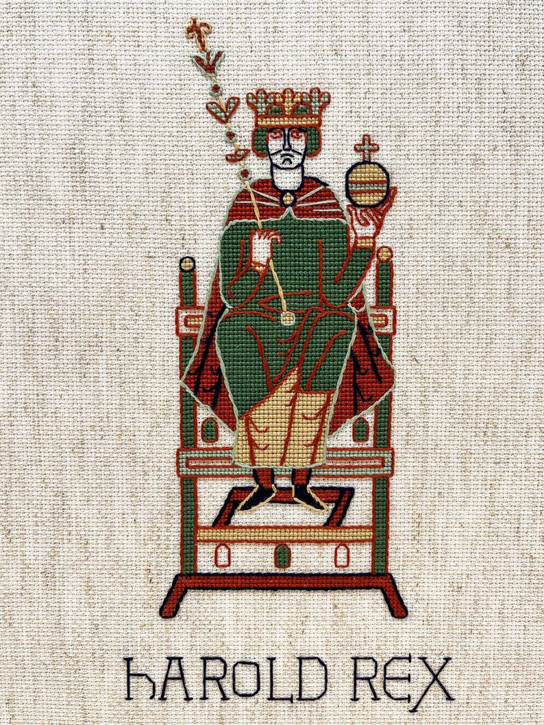 Bayeux Tapestry Cross Stitch Pattern: King Harold Godwinson | PDF ...