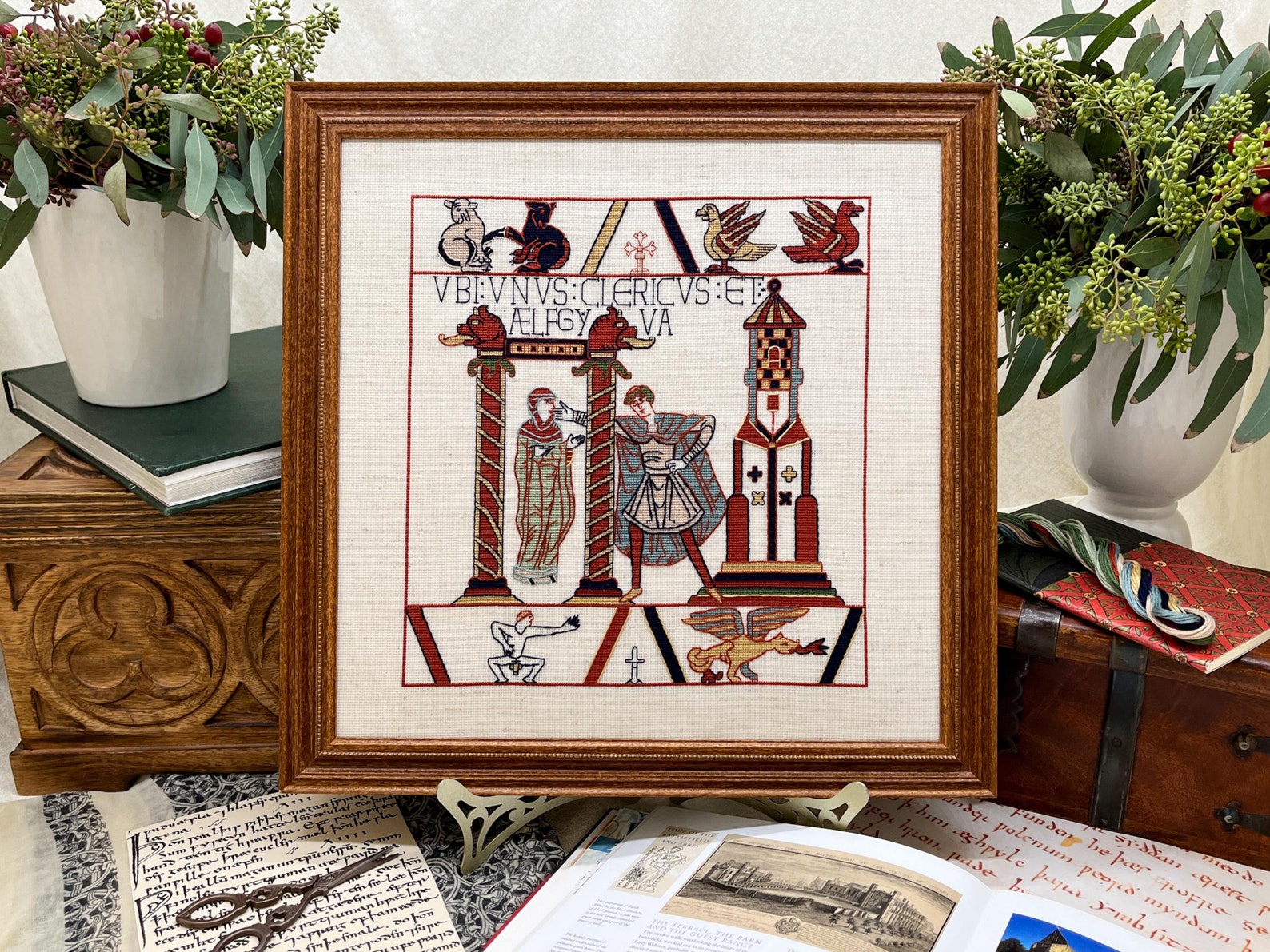 Bayeux Tapestry Cross Stitch Pattern: Aelfgyva and Cleric | PDF Instant ...