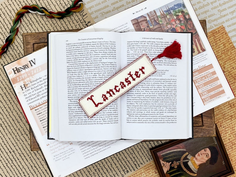 House of Lancaster Bookmark Cross Stitch Pattern | PDF Instant Download ...