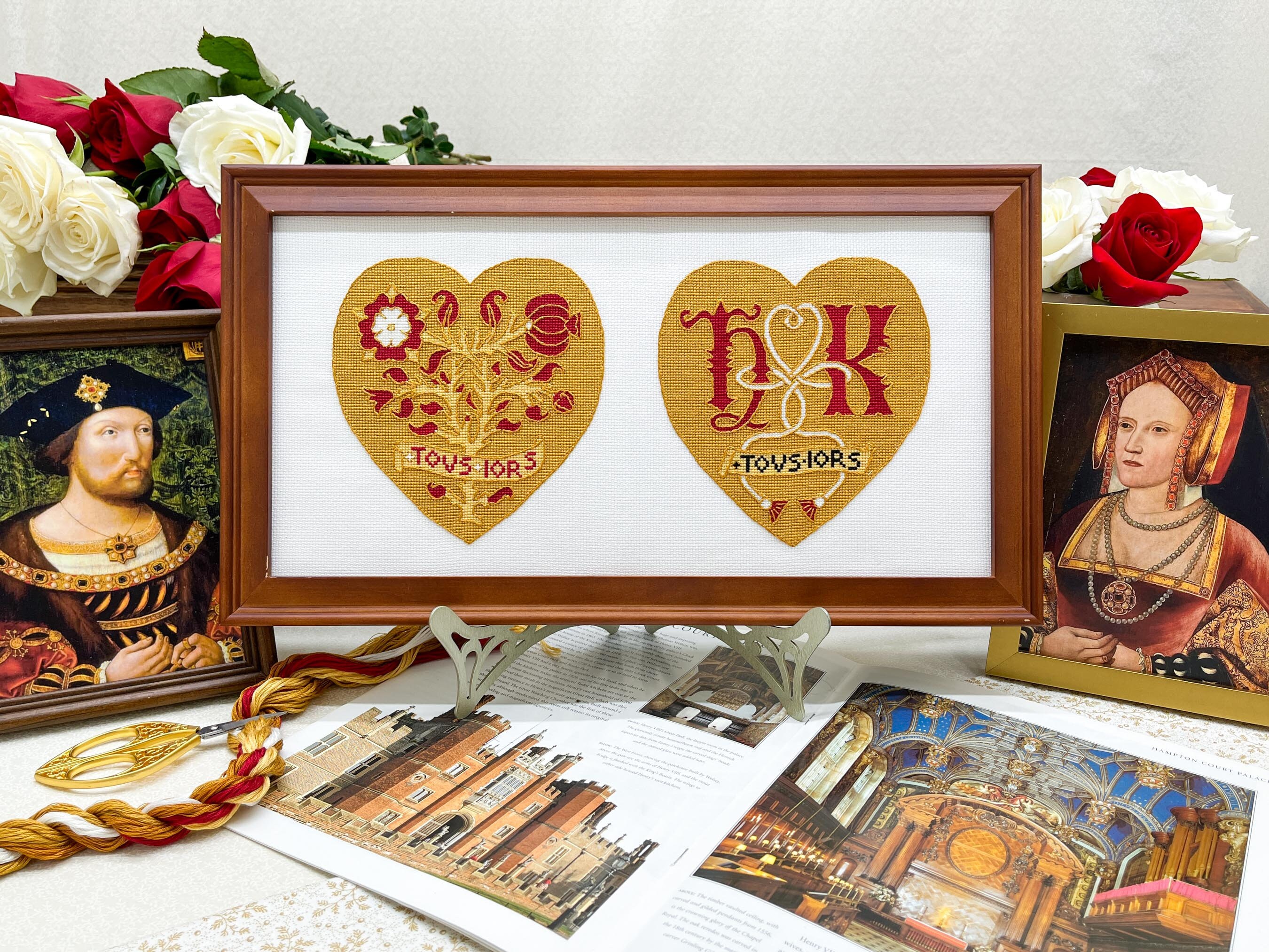 Tudor Heart Pendant Cross Stitch Pattern PDF Instant Download Gift for ...