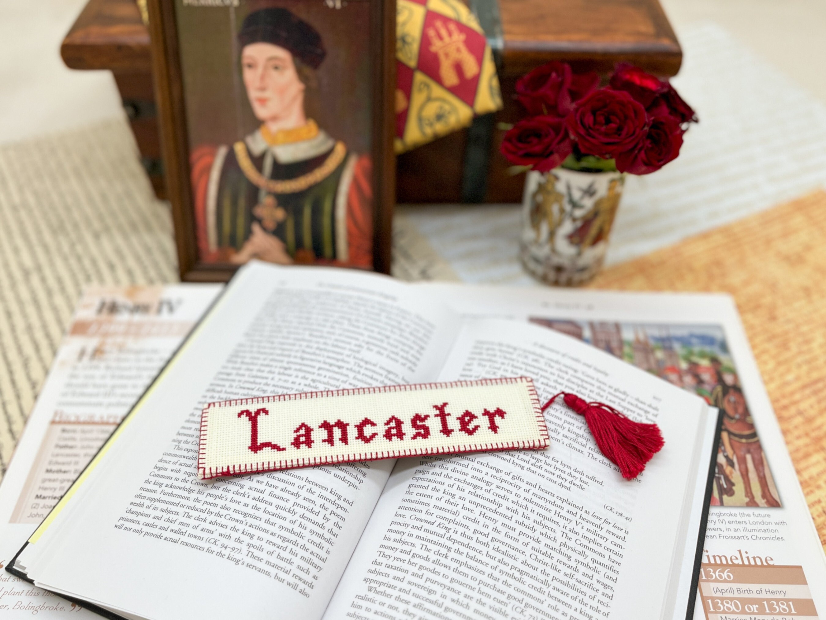 House of Lancaster Bookmark Cross Stitch Pattern | PDF Instant Download ...